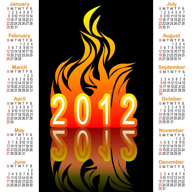 American calendar 2012. stock vector. Illustration of american - 21271429