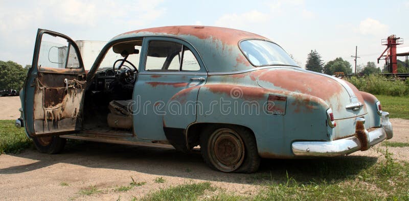 Rusty classic American car stock image. Image of front - 1670683