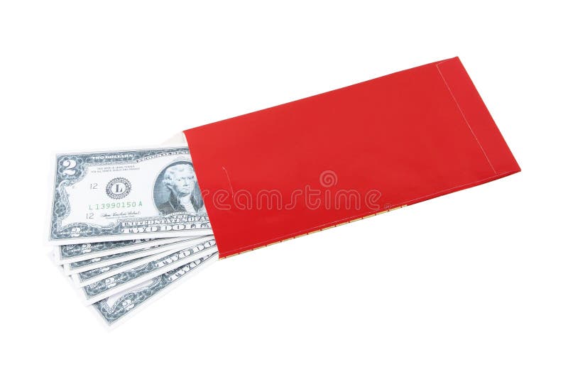 American Cash in Red Envelope Stock Photo - Image of finance ...