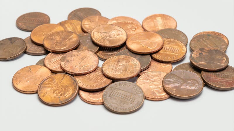 American Cent on a White Background Stock Video - Video of american ...
