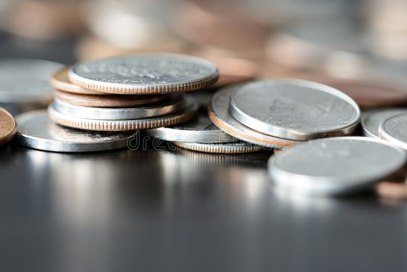 American Cents on a Dark Surface Stock Photo - Image of cent, finance ...