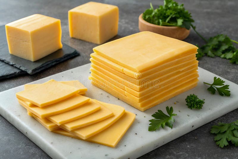 American Cheese Smooth, Stackable Slices. Generated Using AI. Stock ...