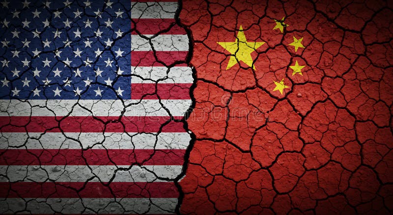 US-China Relations: a Cracked Foundation Stock Illustration ...
