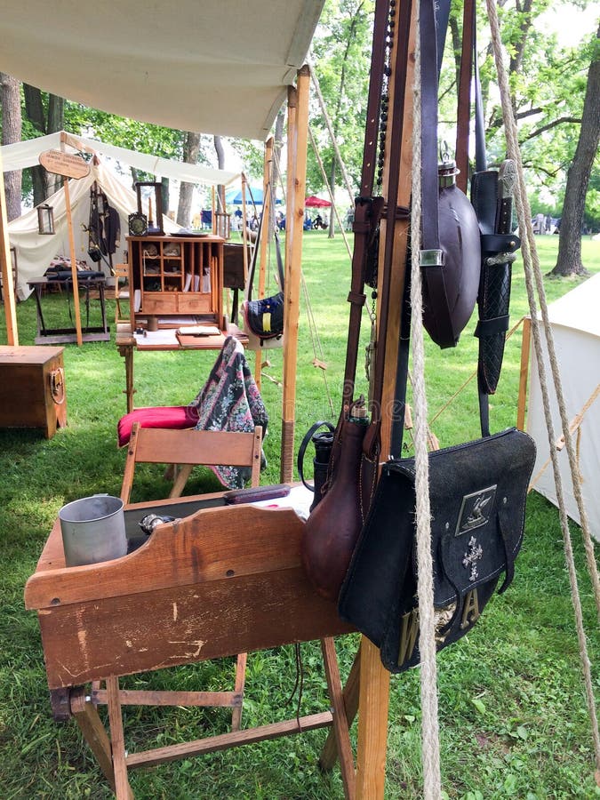 American Civil War Reenactment in Camp Stock Photo - Image of blue ...