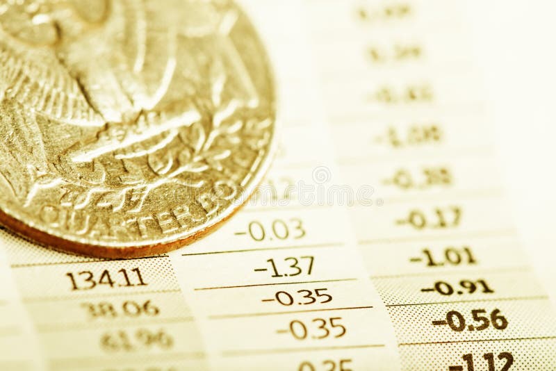 American Coin on Fluctuating Graph. Stock Image - Image of growth ...
