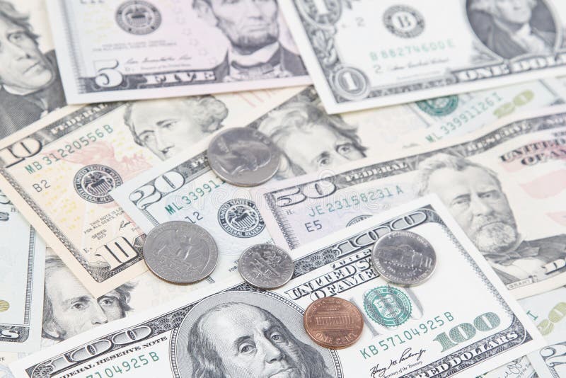 Coins and Banknotes Closeup Stock Photo - Image of paper, euro: 143250956