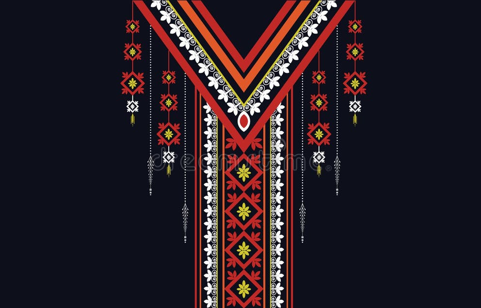 American Collar Pattern Design Stock Illustration - Illustration of ...