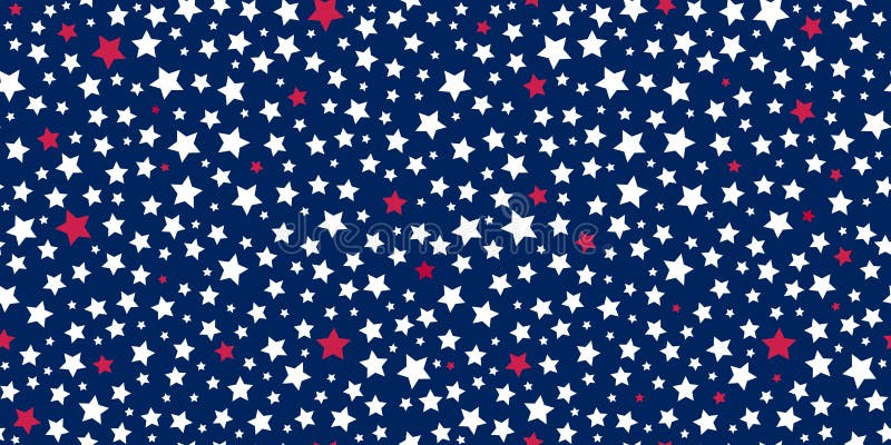 American Colors Starry Background. Simple Stars on Blue Seamless ...