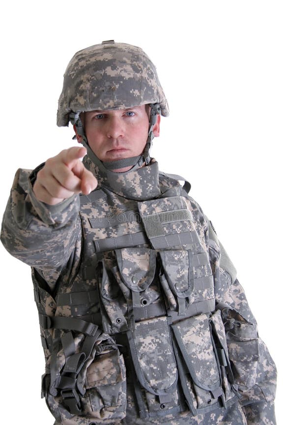 American Combat Soldier Pointing Stock Photo - Image of iraq, point ...