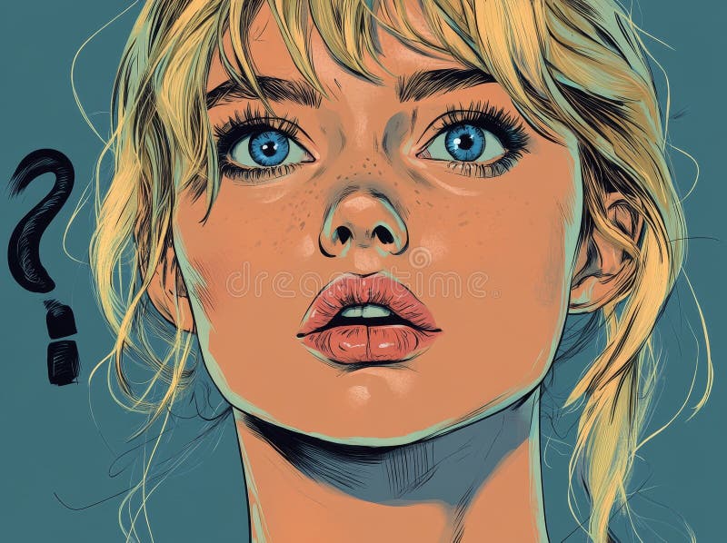 The American Comic Features a Woman with a Question Mark and a Red ...