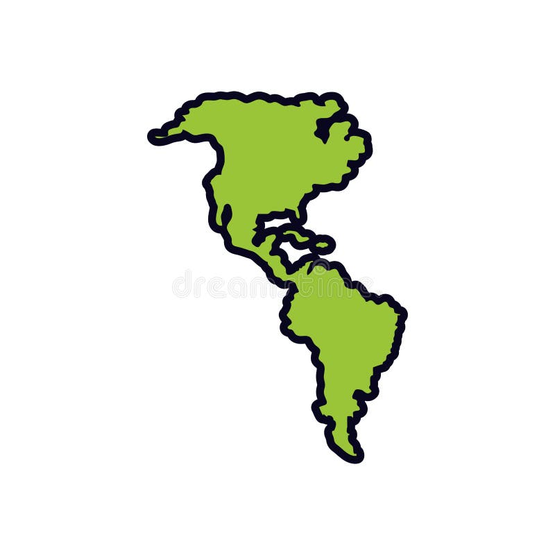 American Continent Maps Silhouette Stock Illustration - Illustration of ...