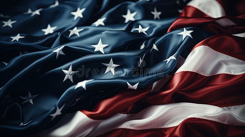 American Country Flag Wave Close-Up Background Stock Illustration ...