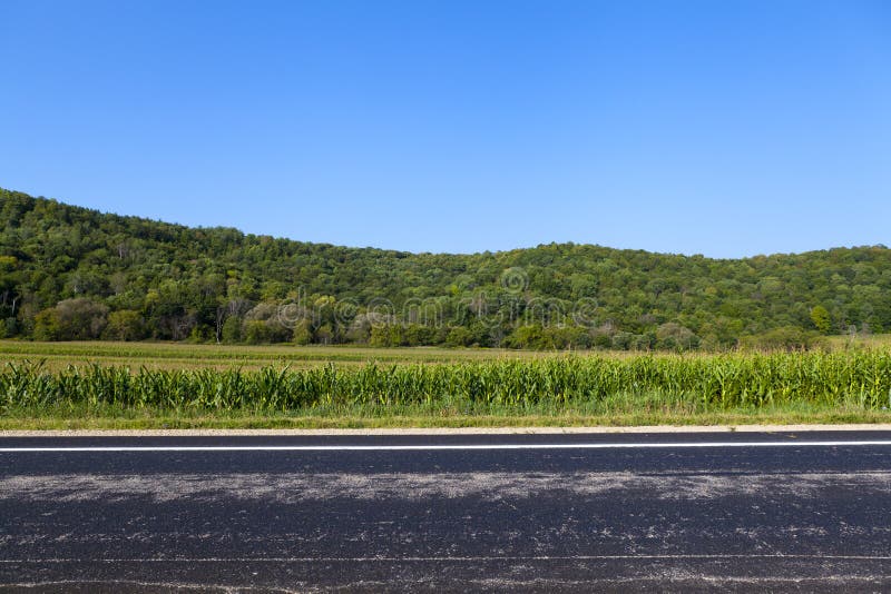 Country Road Side View American Country Road Side View Stock Photo