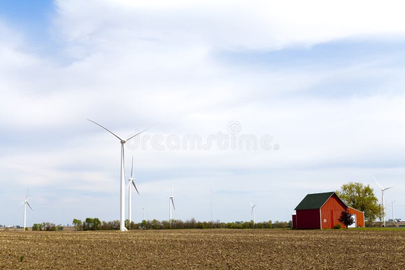American Countryside with Windmill Stock Image - Image of background ...