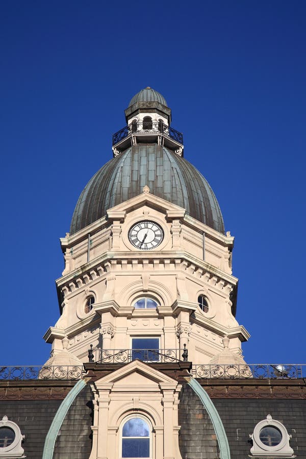 American Courthouse and Clock Tower Stock Image - Image of america ...