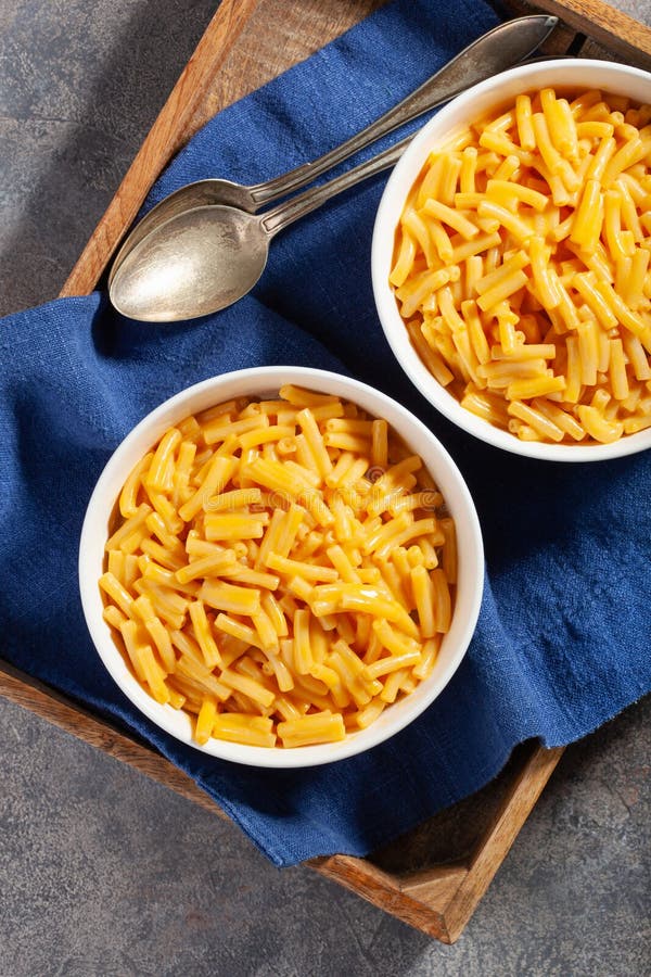 American Creamy Macaroni and Cheese Pasta Stock Photo - Image of bowl ...