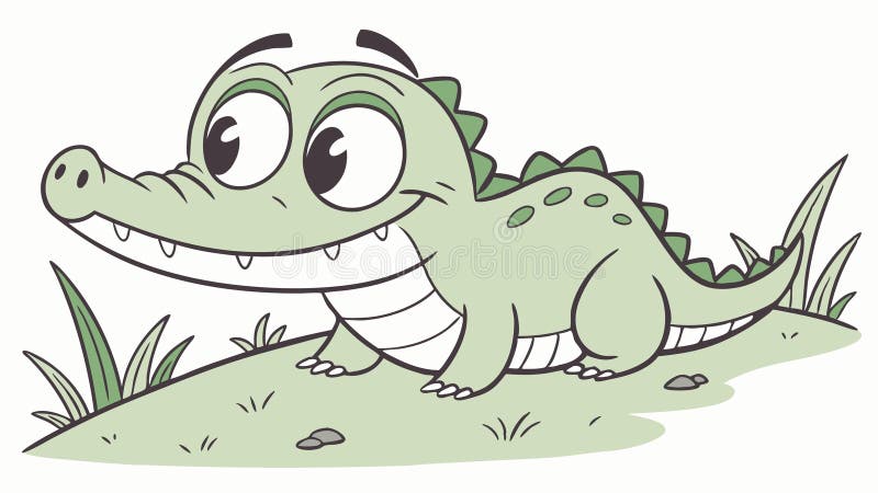 American Crocodile Scared Jumps Sea Book Vector Stock Vector ...