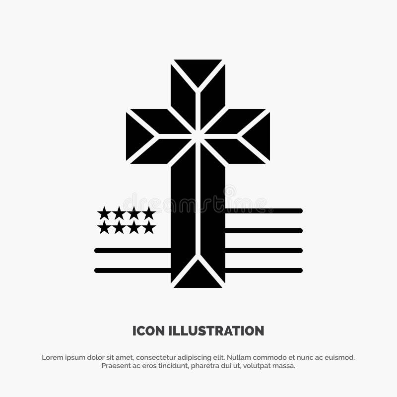 American, Cross, Church Solid Glyph Icon Vector Stock Vector ...