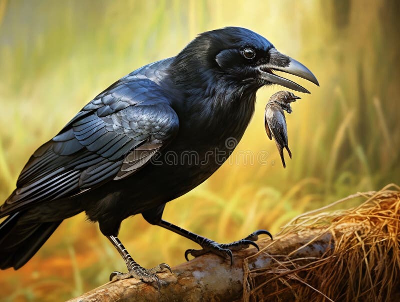 American Crow with Bug Made with Generative AI Illustration Stock ...