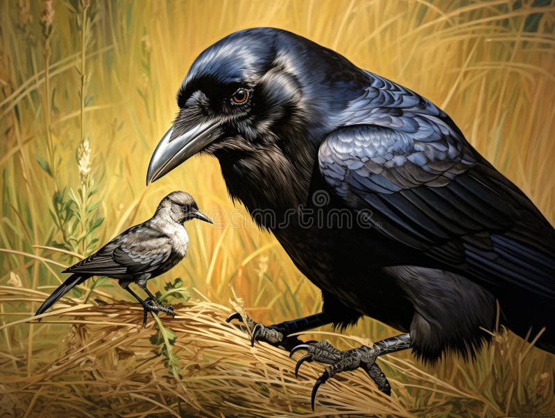 American Crow with Bug Made with Generative AI Illustration Stock ...