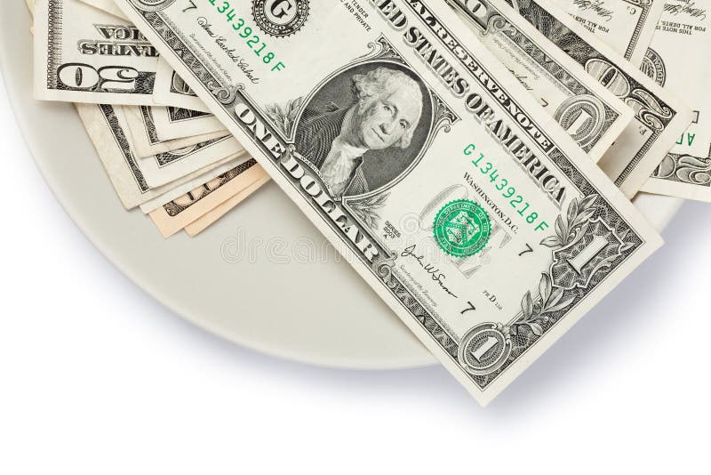 Money on plate stock image. Image of market, dining, currency - 7754427