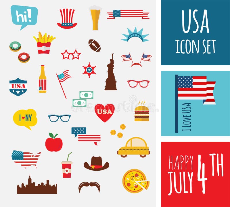 American design elements stock vector. Illustration of hamburger - 71762959