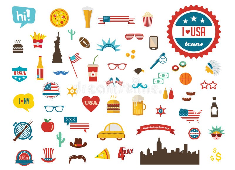 American Design Elements. Happy Independence Day of America Stock ...