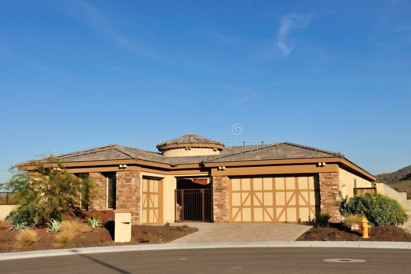 American detached house stock photo. Image of roadway - 8355668