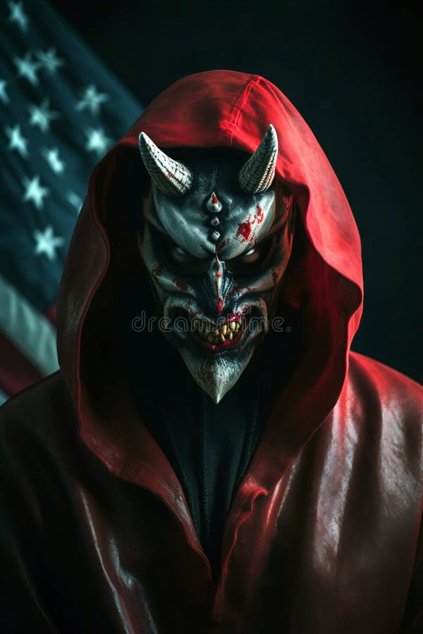 American Devil. Studio Portrait of a Devil Standing in Front of ...