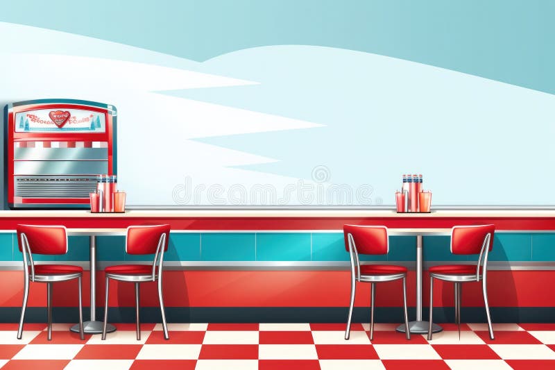 American Diner Themed Background Large Copy Space - Stock Picture ...