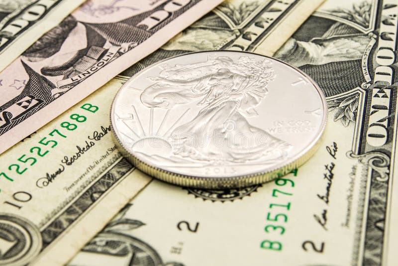 American Dollar Backed by Silver Stock Photo - Image of dollar, credit ...