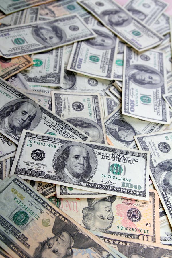 Cash Dollar Banknotes Spread Out on the Table. Stock Image - Image of ...