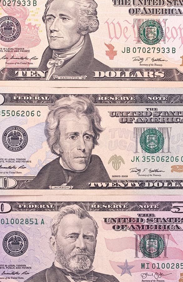 American Dollar Bills of Different Denominations Abstract Background ...