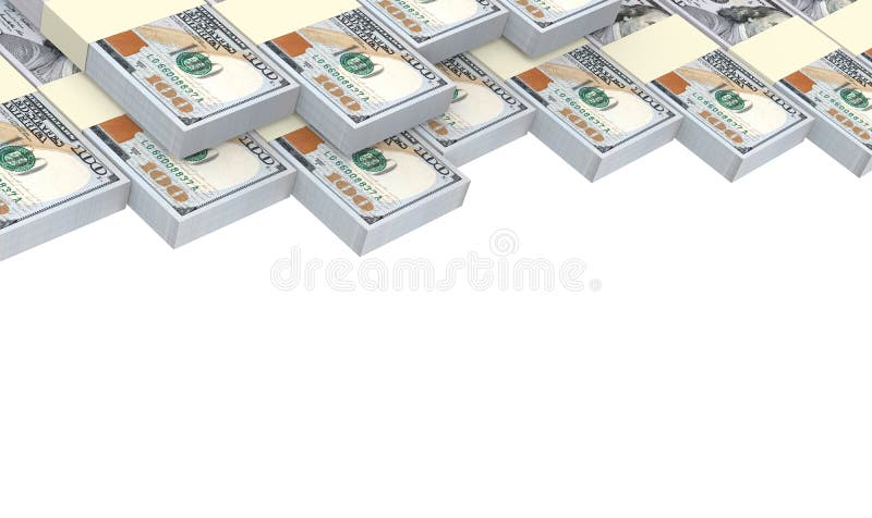 American Dollar Bills Stacks Background. Stock Illustration ...