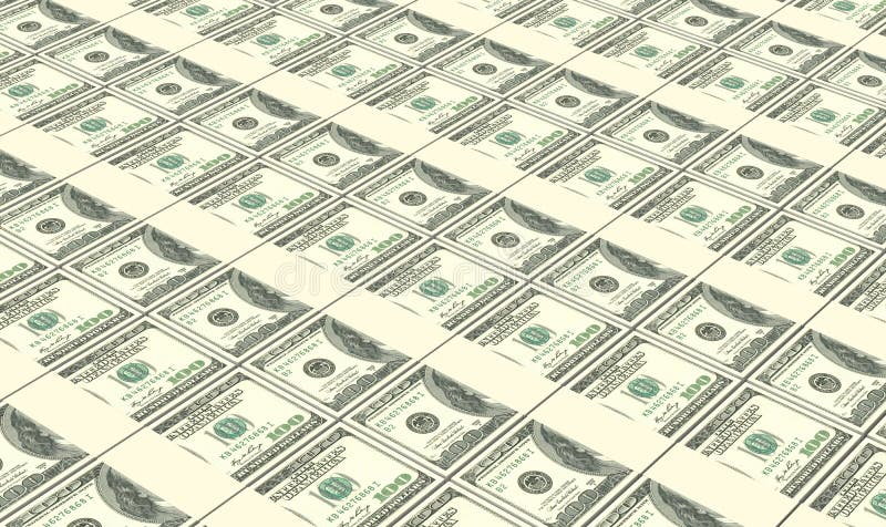 American Dollar Bills Stacks Background. Stock Illustration ...