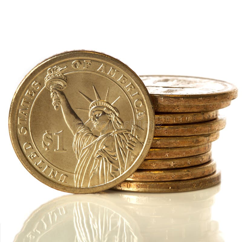 American Dollar Coins stock image. Image of american - 21356095