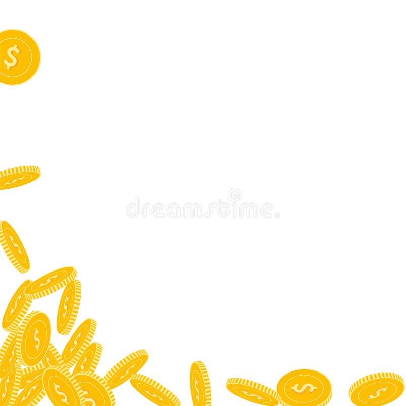 American Dollar Coins Falling. Scattered Big USD C Stock Vector ...