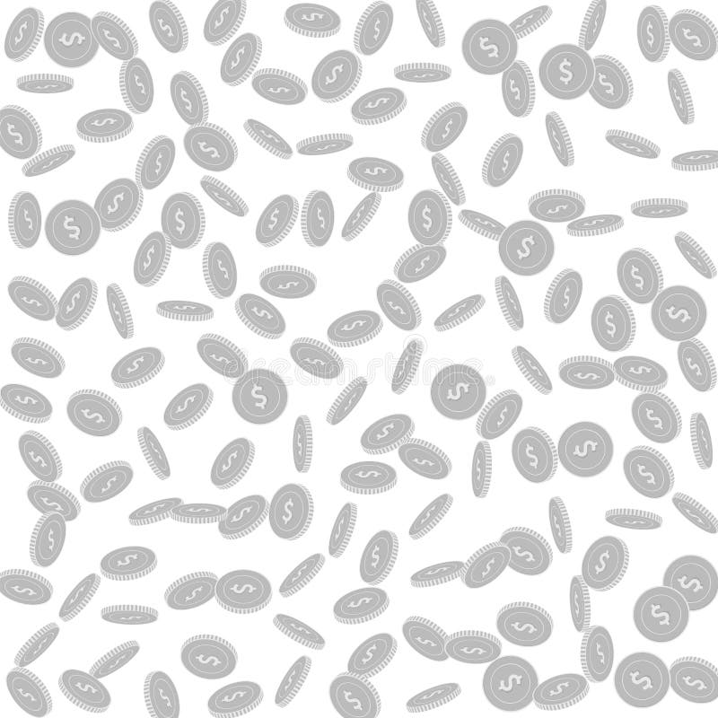 American Dollar Coins Falling. Scattered Black and Stock Vector ...