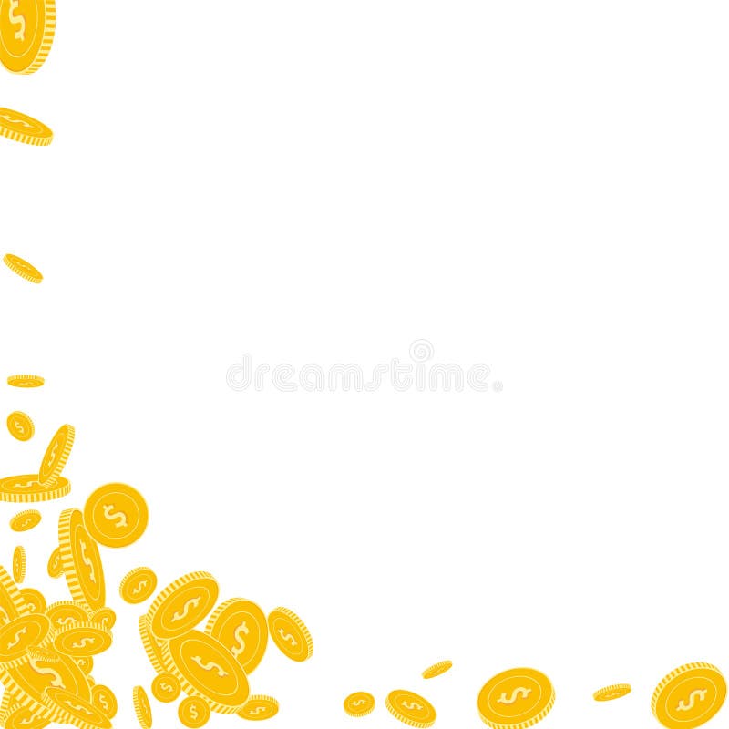 American Dollar Coins Falling. Scattered Floating Stock Vector ...