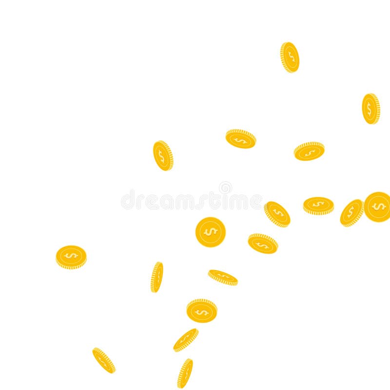 American Dollar Coins Falling. Scattered Sparse US Stock Vector ...