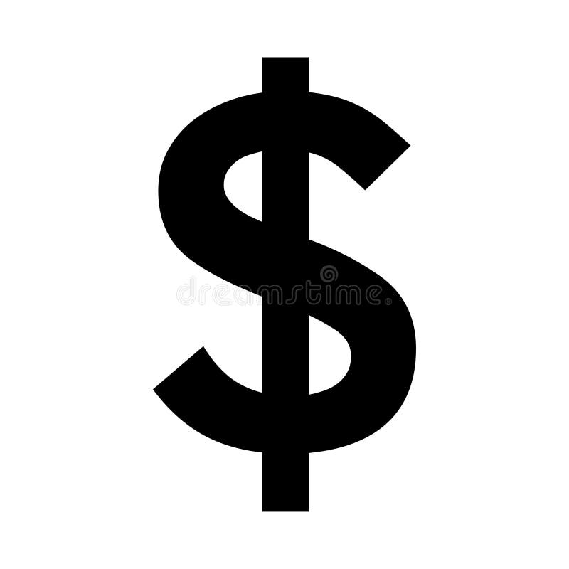 Minimalist American Dollar Currency or Dollar Symbol Flat Icon for Apps ...