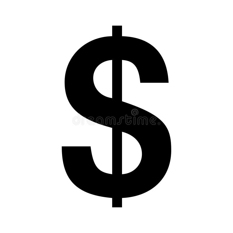 Minimalist American Dollar Currency or Dollar Symbol Flat Icon for Apps ...