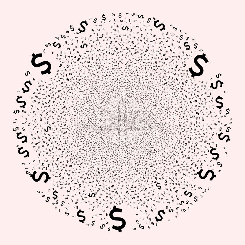 American Dollar Icon Mosaic Explosion Spheric Globula Stock Vector ...