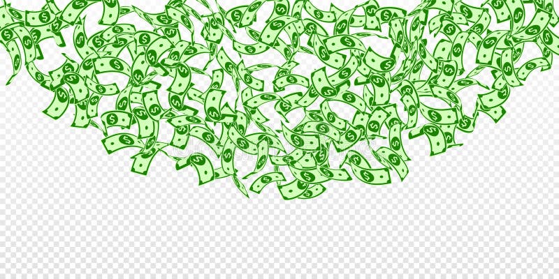 American Dollar Notes Falling. Floating USD Bills Stock Vector ...