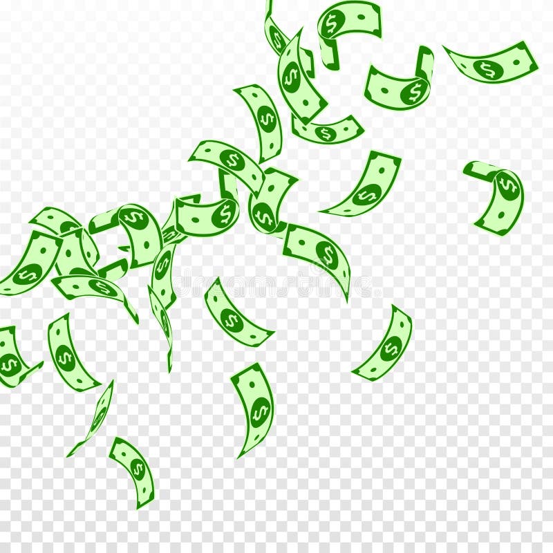 American Dollar Notes Falling. Floating USD Bills Stock Vector ...