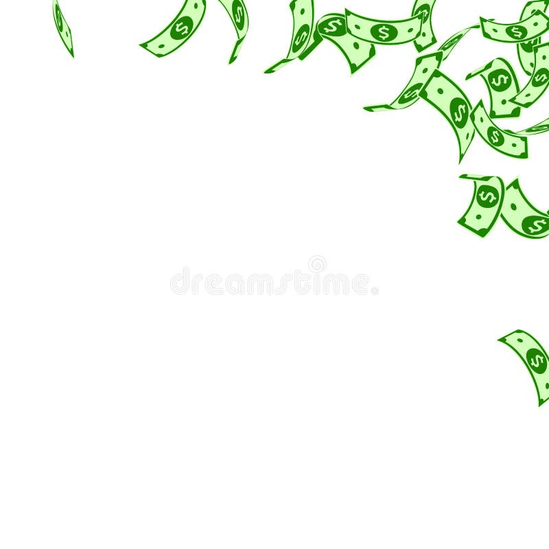 American Dollar Notes Falling. Floating USD Bills Stock Vector ...