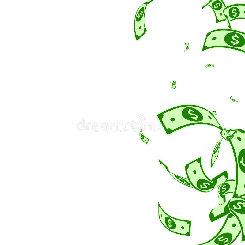 American Dollar Notes Falling. Random USD Bills on Stock Vector ...