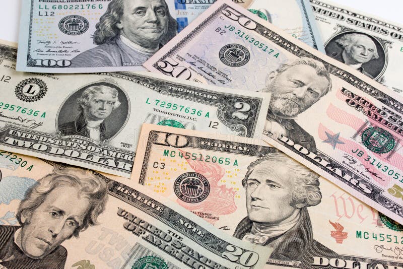 American Dollar or US Dollar Banknote on Table. Stock Photo - Image of ...