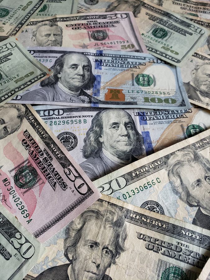 American Dollars Bills of Different Denominations, Background and ...