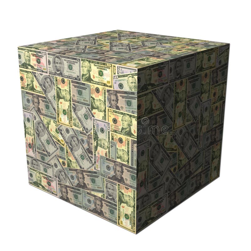 American dollars cube stock illustration. Illustration of wealth - 10593906